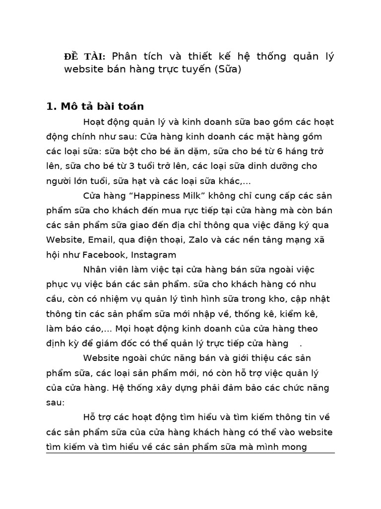 PTich-tke-httt- - -QLBH SUA -Trần Viết Chiến | PDF