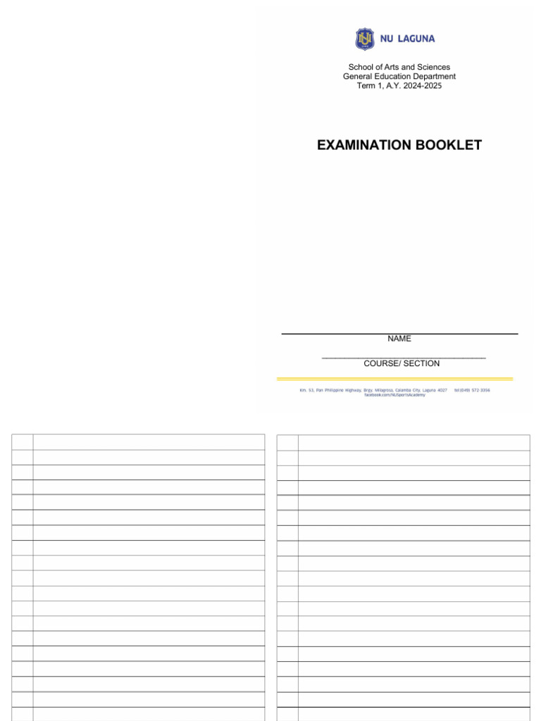 EXAM Answer-Sheet T1 | PDF | Social Science
