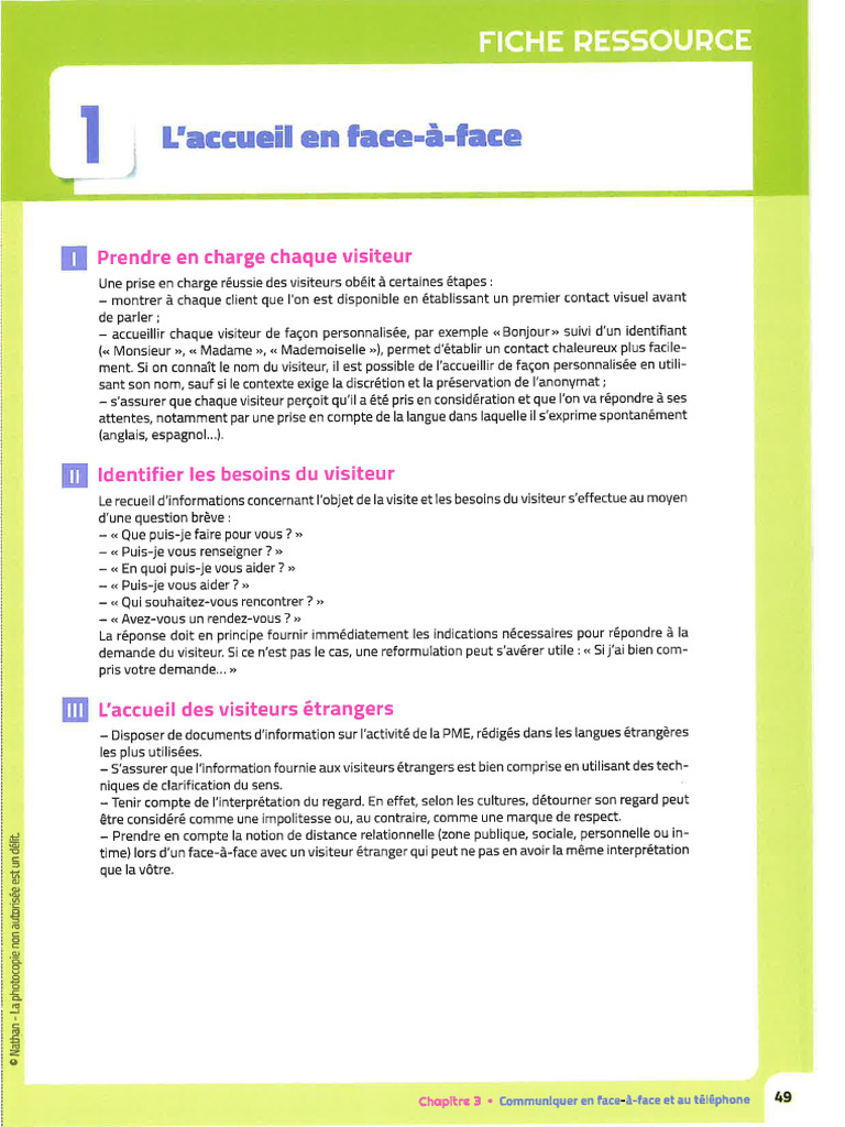 Chap 3 Fiches Ressources | PDF