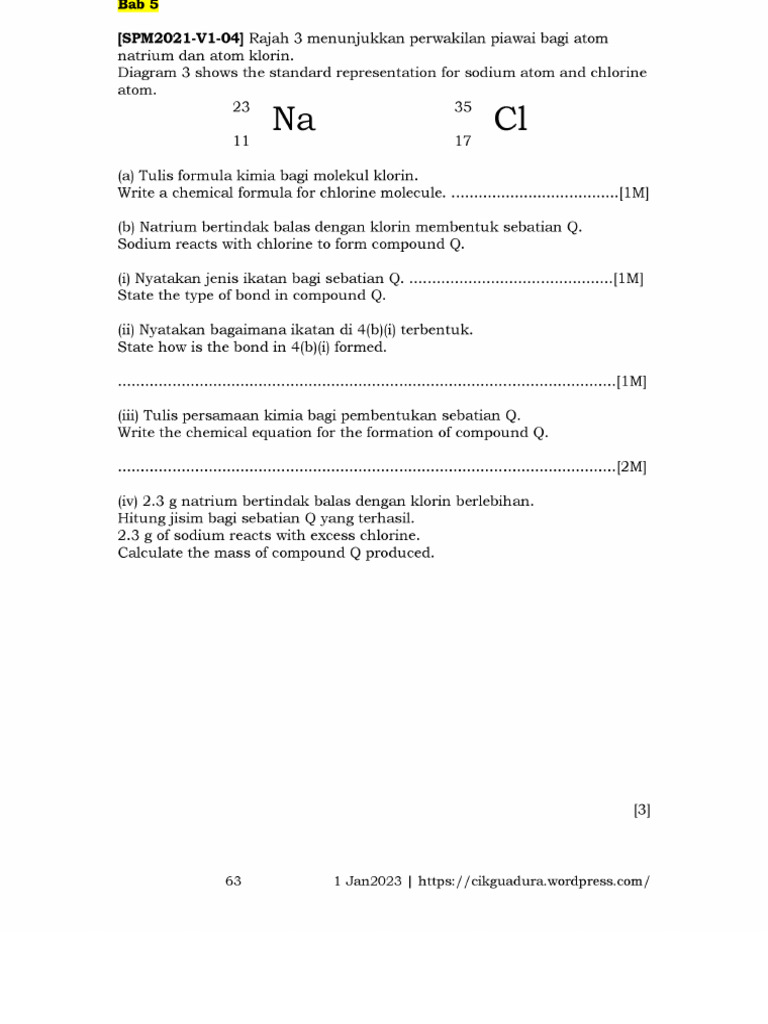 Trial 2022 Kimia k2 t4 Bab 5 | PDF