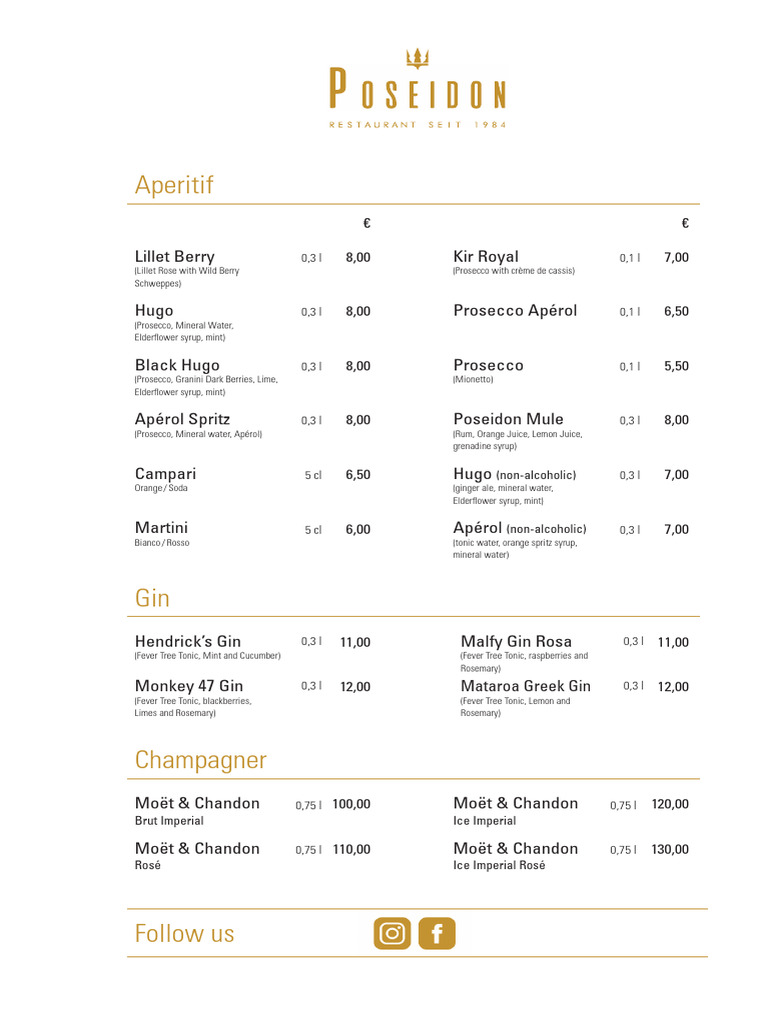Speisekarte Poseidon EN | PDF | Aroma Of Wine | Wine