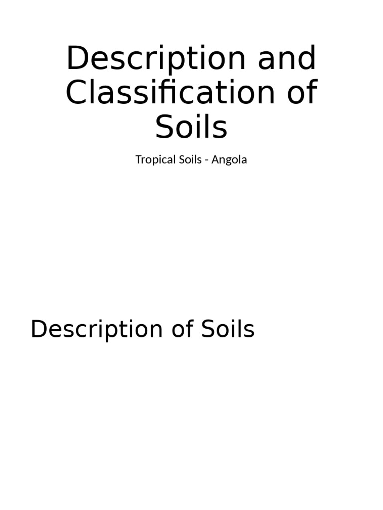 Description and Classification of Soils | PDF | Science & Mathematics
