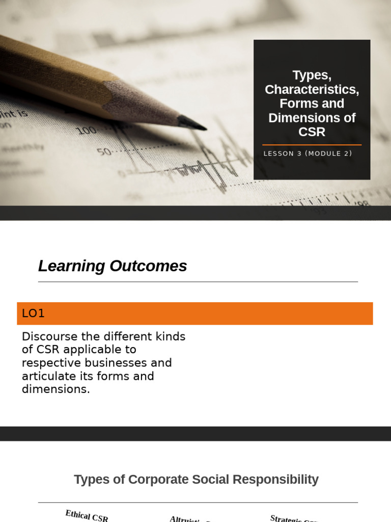 Lesson 3. Types, Characteristics, Forms and Dimensions of CSR | PDF ...