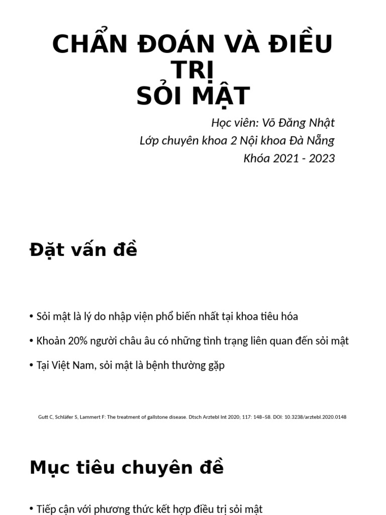 CHẨN ĐOÁN VÀ ĐIỀU TRỊ Sỏi OMC | PDF