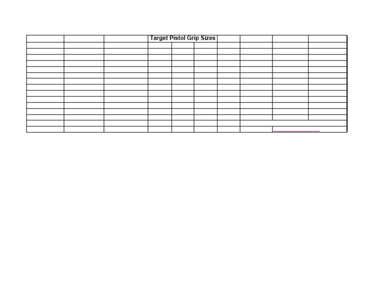 Target Pistol Grip Size Guide | PDF