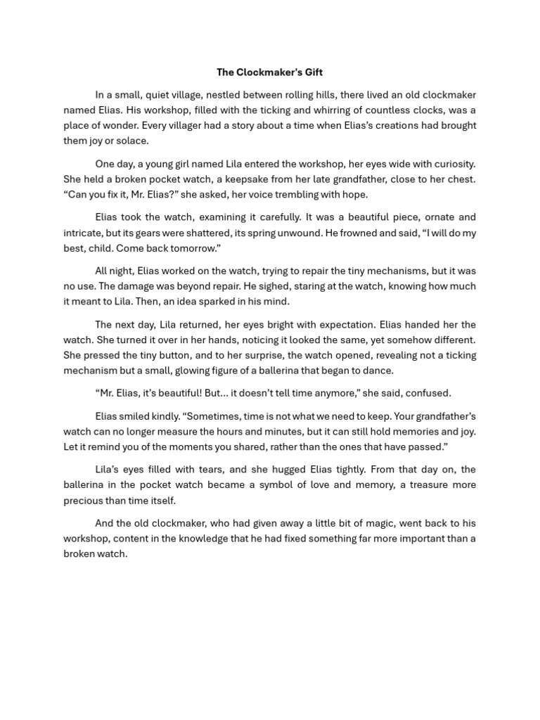 A Clockmaker's Timeless Gift | PDF | Art