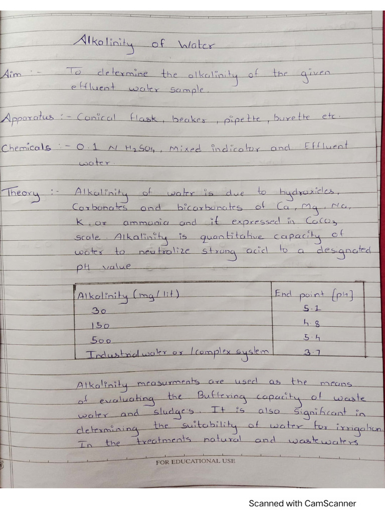 Experiment No 5 (Alkalinity of Water) | PDF