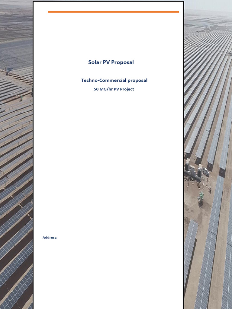 50 MW Solar PV Project Proposal | PDF | Photovoltaics | Photovoltaic System