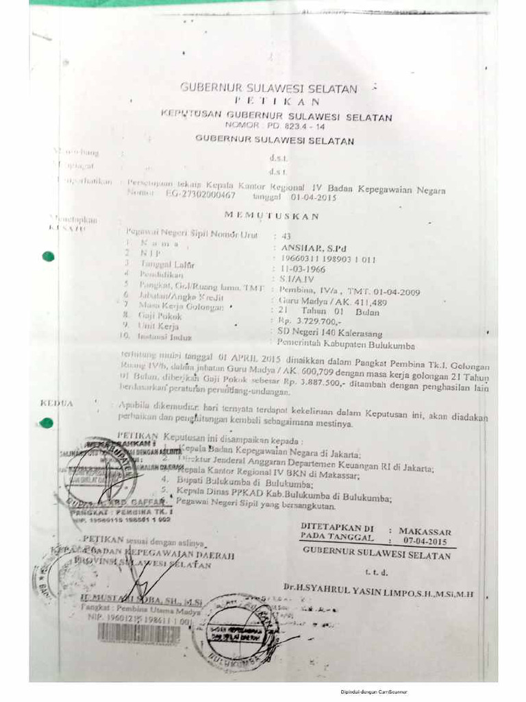 SK KP, KGB, Rekening | PDF