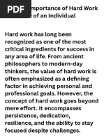 Hard Work | PDF