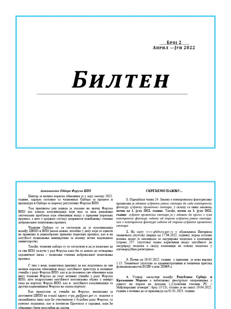 Bilten April - Jun 2022 | PDF