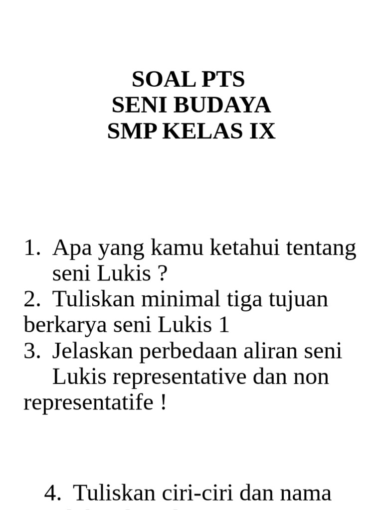 Soal PTS SBD SMP Kelas Ix | PDF