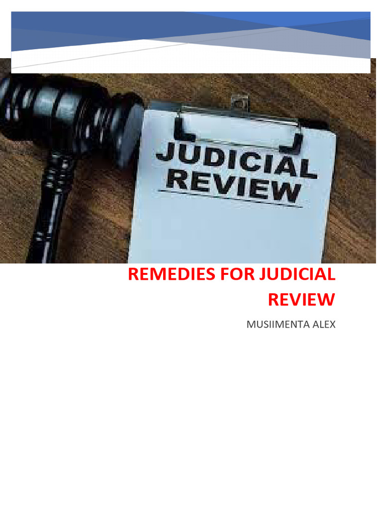 Remedies For Judicial Review by Musiimenta Alex | PDF | Certiorari ...