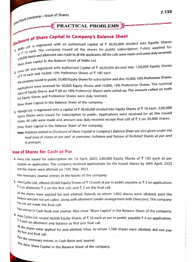 Issue of Shares - Ts | PDF