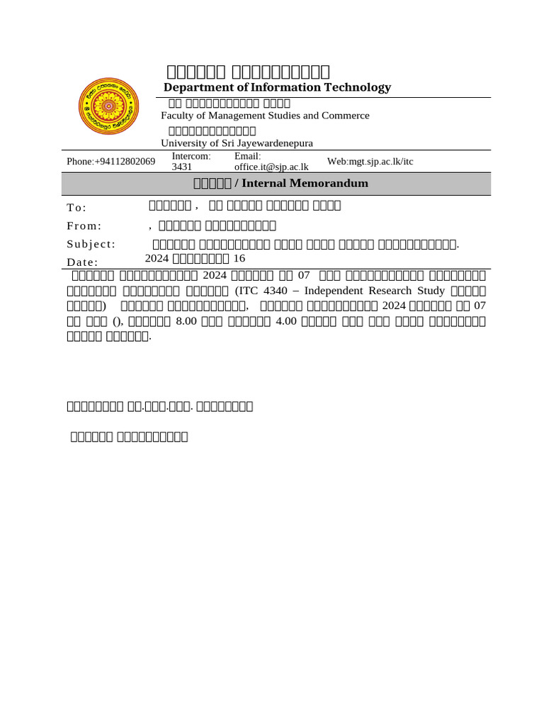 Internal Memo for DSC Lab | PDF