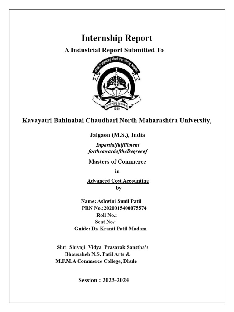 M.Com Internship Report: Cost Accounting | PDF | Debits And Credits ...