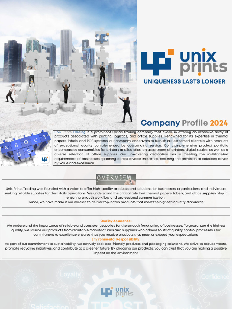 Unix Prints Company Profile 2024 | PDF | Printer (Computing) | Printing