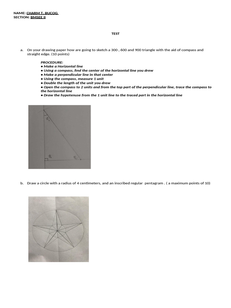 TEST- GEOMETRY | PDF | Circle | Triangle