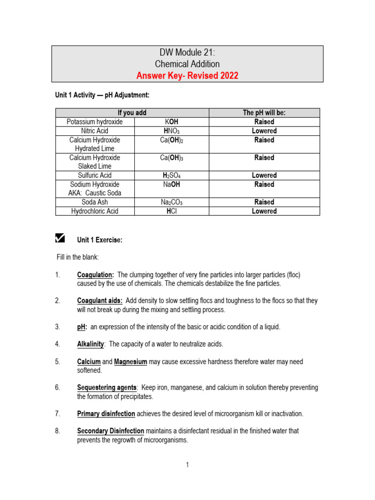 Chemical Addition and pH Adjustment Guide | PDF | Sodium Carbonate ...