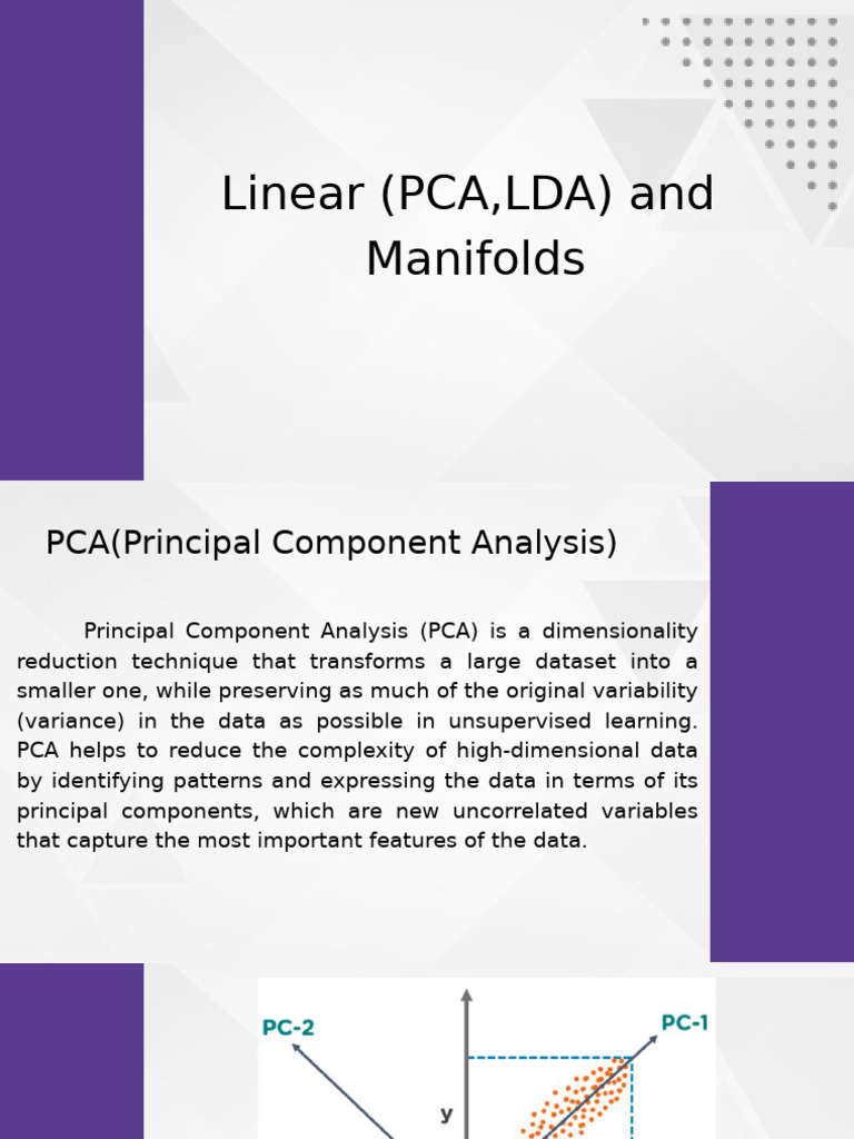 Linear (PCA, LDA) and Manifolds | PDF | Principal Component Analysis | Eigenvalues And Eigenvectors