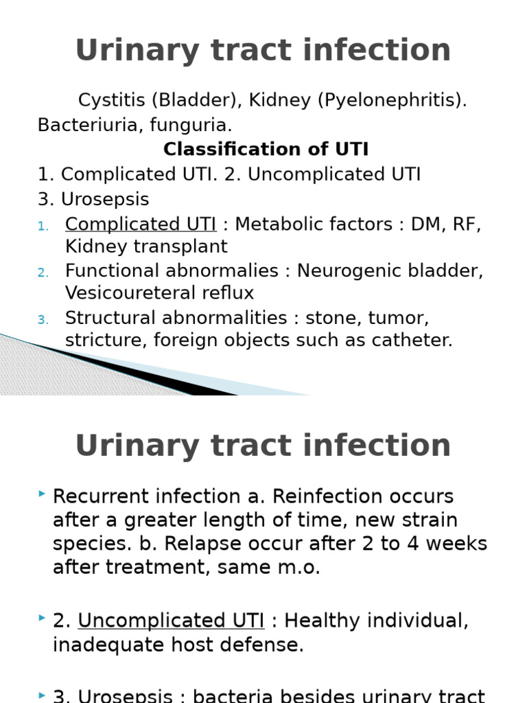 Urinary Tract Infection: Classification of UTI | PDF | Urinary Tract ...