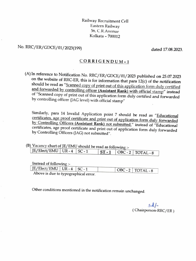 Corrigendum - 1 GDCE 01 - 2023 | PDF