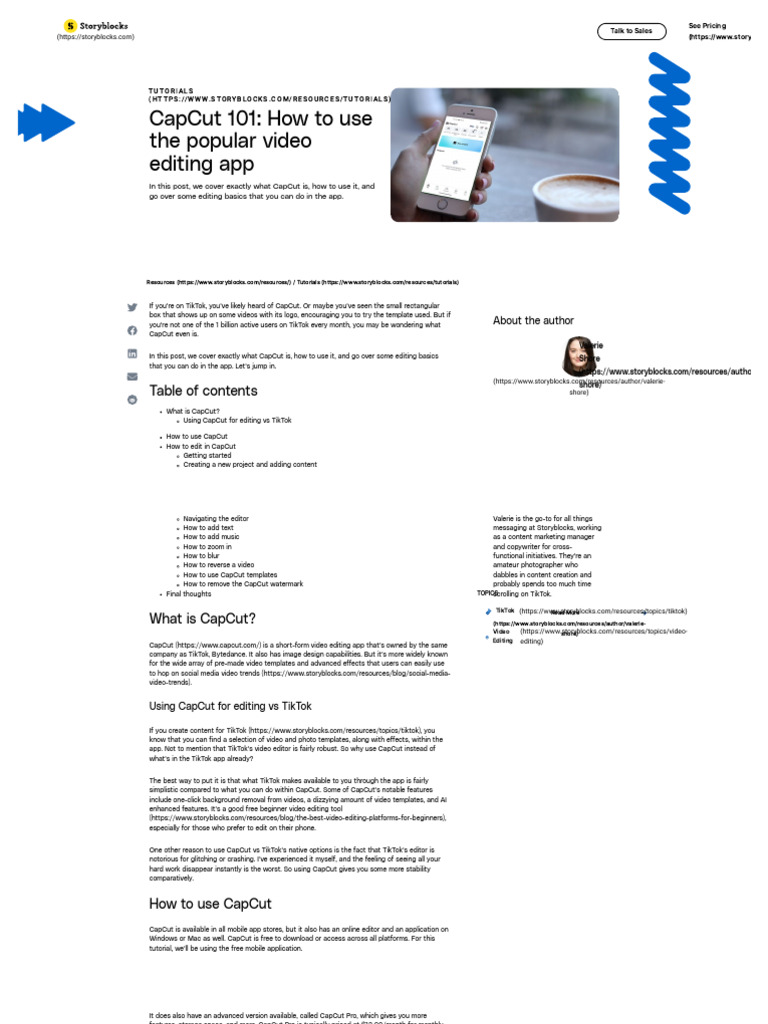 Capcut 101 How To Use The Popular Video Editing App Storyblocks
