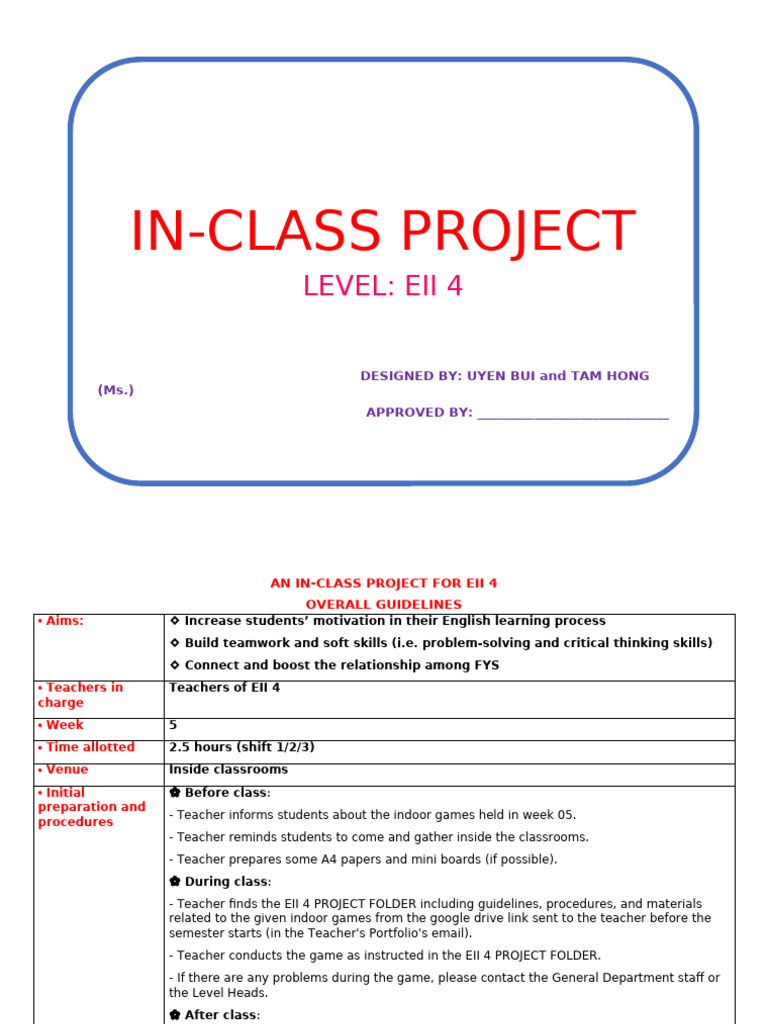 (Eii 4 Project) Guidelines and Procedures | PDF | Microsoft Power Point | Behavior Modification