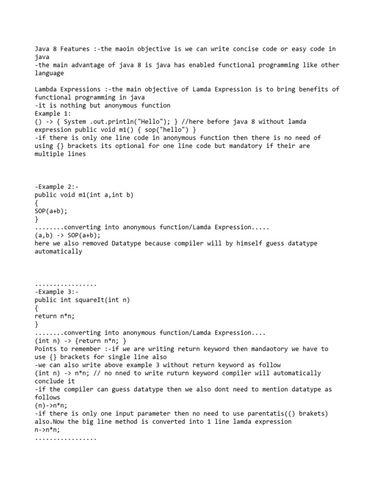 From Basic To Master Java Core Concepts With Examples + Theory | PDF | Anonymous Function ...
