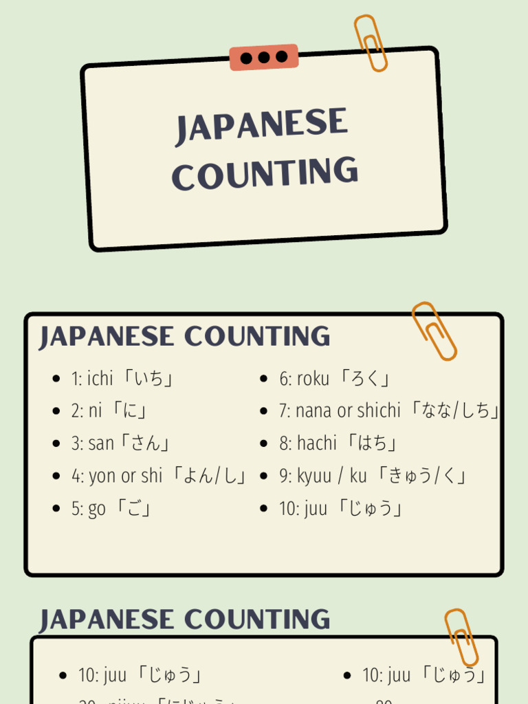 Japanese Counting | PDF
