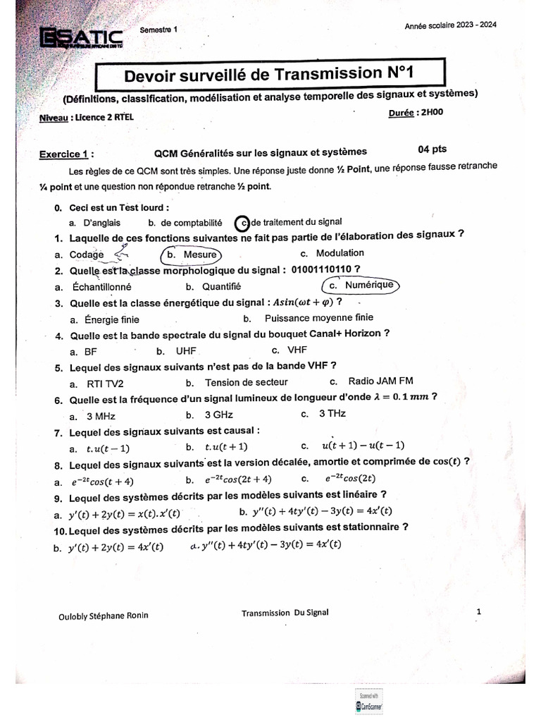 DEVOIRS & EXAMENS RTEL 2 (2023-2024)..... | PDF