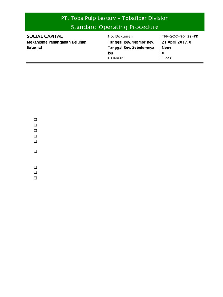 TPF FSS 8012B PR Grievance Mechanism Bahasa | PDF | Sains & Matematika