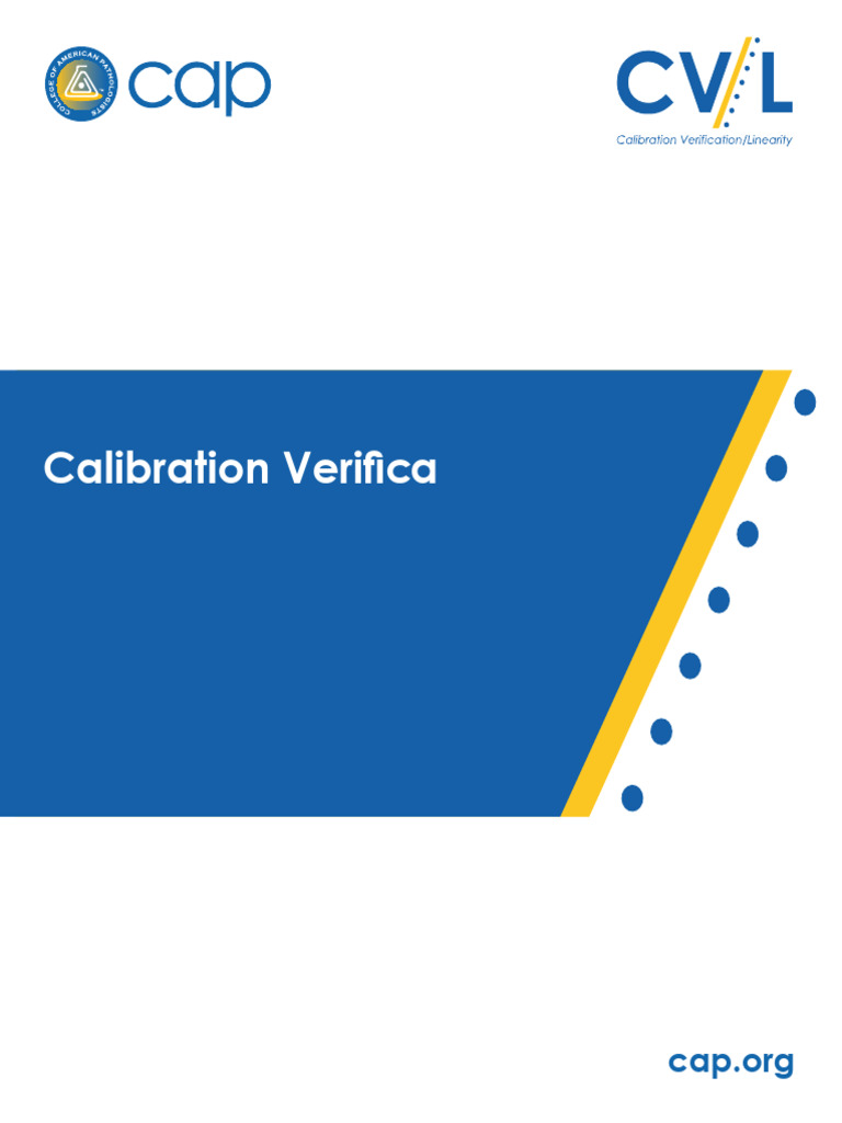 CAP Calibration Verification Guidelines | PDF | Linearity | Calibration