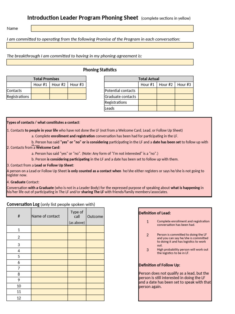 LF Program Phoning Agreement Guide | PDF