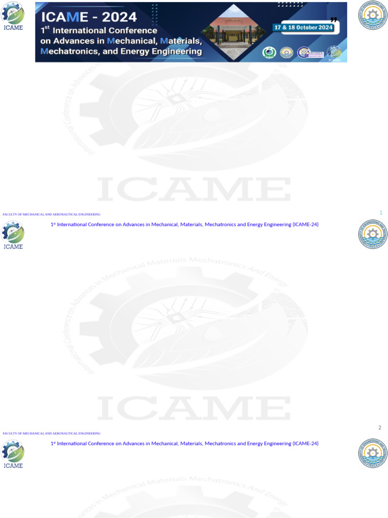 Final Paper Presentation Template (ICAME-2024) | PDF
