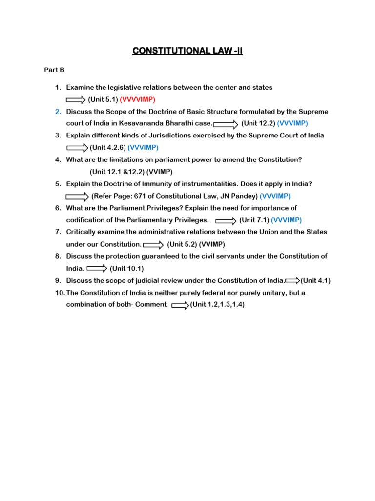 Constitutional Law II - Repeated Questions | PDF