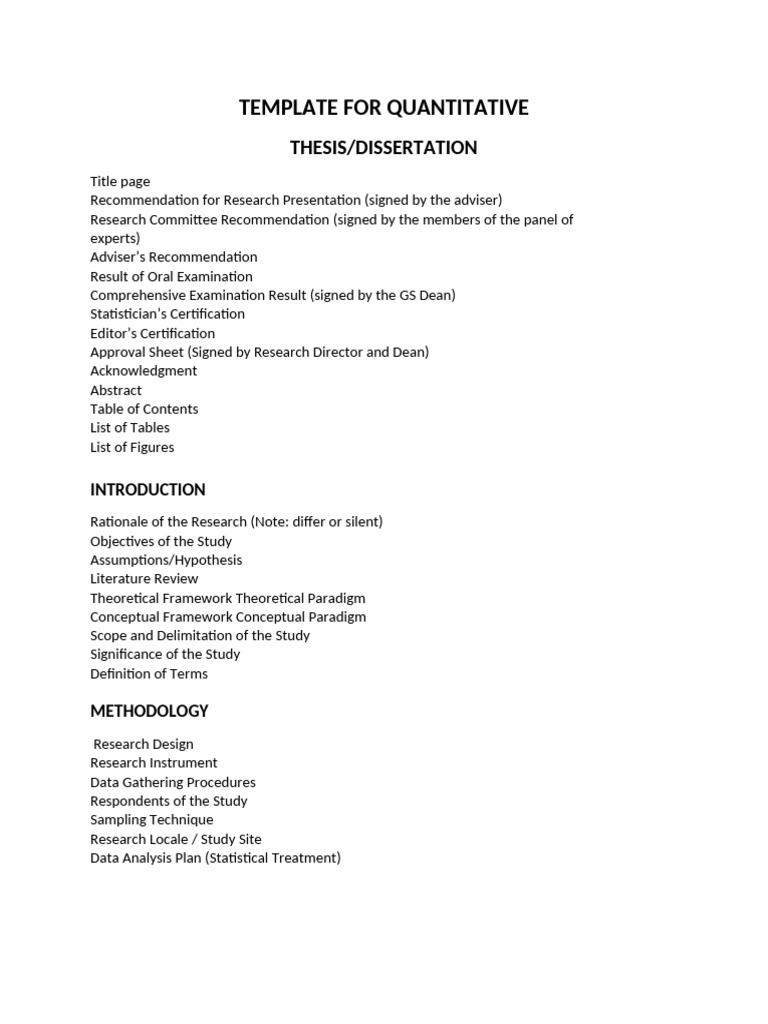 Template For Quantitative - and Qualitative Research | PDF ...