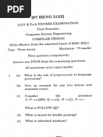Compiler Design previous papers | PDF | Parsing | Compiler