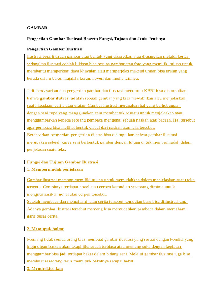 Fungsi dan Jenis Gambar Ilustrasi | PDF