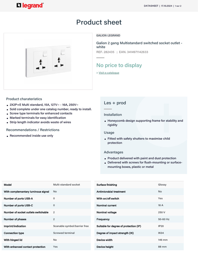 ProductSheet | PDF | Electrical Connector | Power Supply