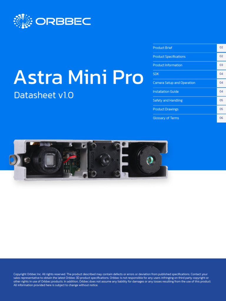 ORBBEC_Datasheet_Astra-Mini-Pro-1 | PDF | Camera | Usb