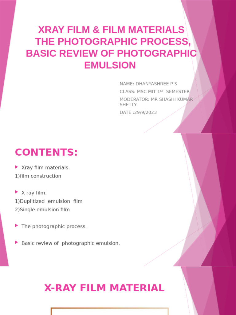 Xray Film ,The Photographic Process,Basic | PDF | Materials | Chemistry