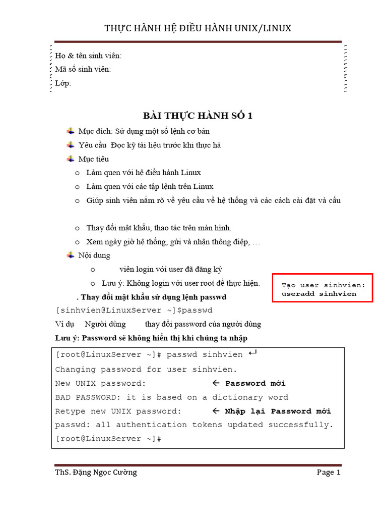 Thuc hanh Linux | PDF