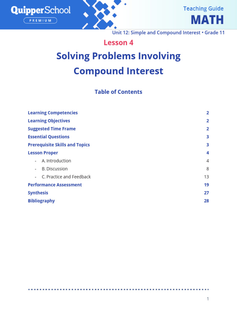Unit12-4-Solving Problems Involving Compound Interest | PDF | Interest ...