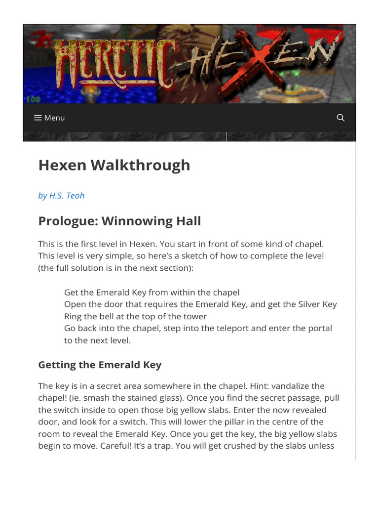 Hexen Walkthrough – HereticHexen | PDF | Door | Elevator