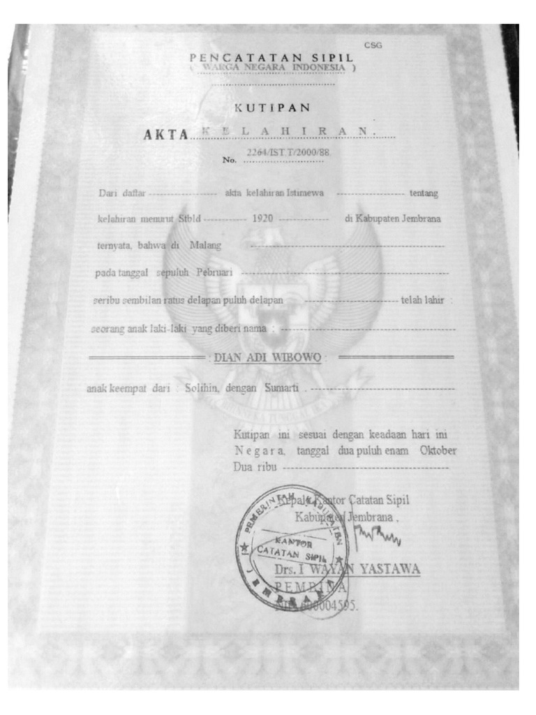 Akta ISI 3 Lembar hitam pth | PDF