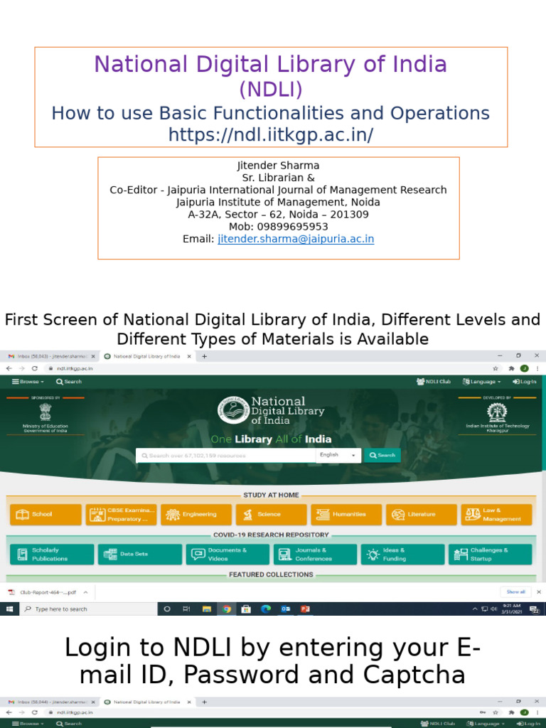 How To Use NDLI | PDF