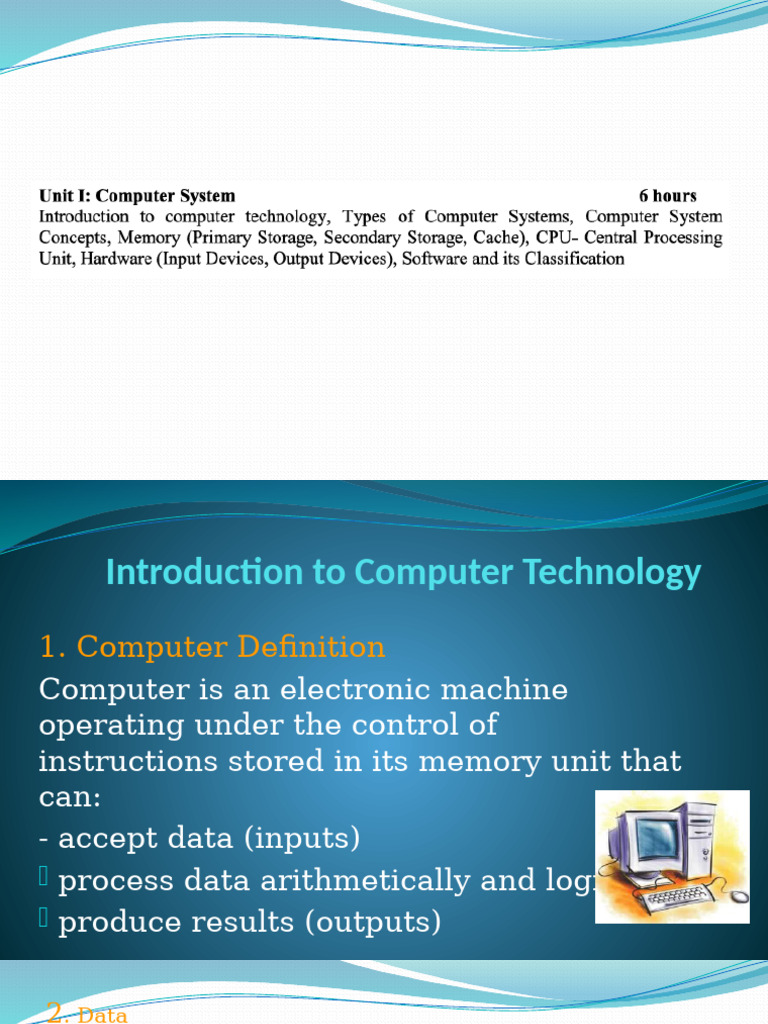 Unit 1 - Computer System | PDF | Computer Data Storage | Central ...