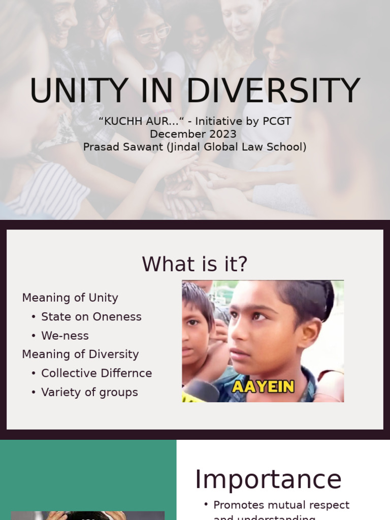 Unity in Diversity | PDF | Multiculturalism