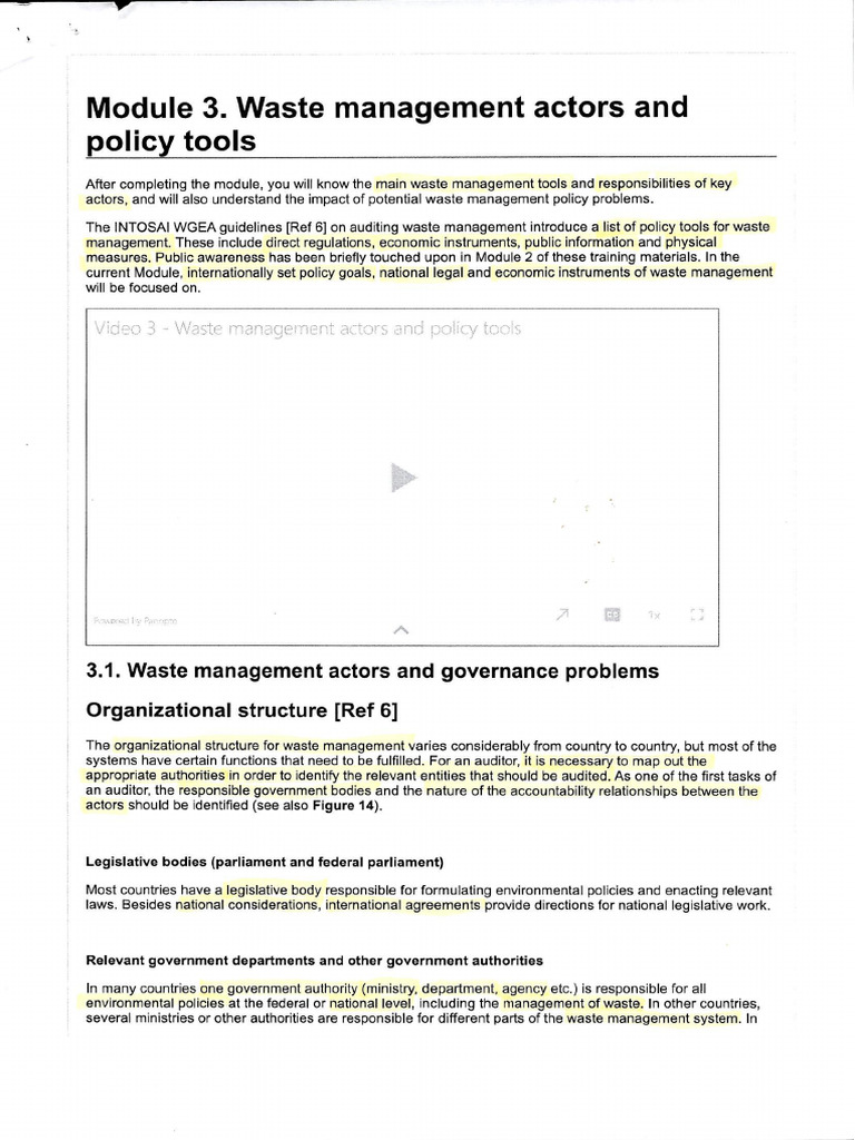 5 - Module 3. Waste Management Actors and Policy Tools | PDF
